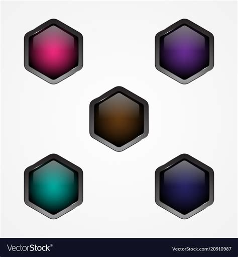 Button Hexagon Royalty Free Vector Image VectorStock