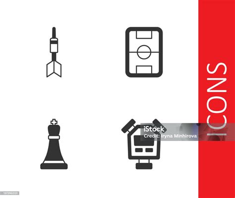 스톱워치 다트 화살표 체스 및 축구 필드 아이콘을 설정합니다 벡터 가루로 빻은에 대한 스톡 벡터 아트 및 기타 이미지 가루로