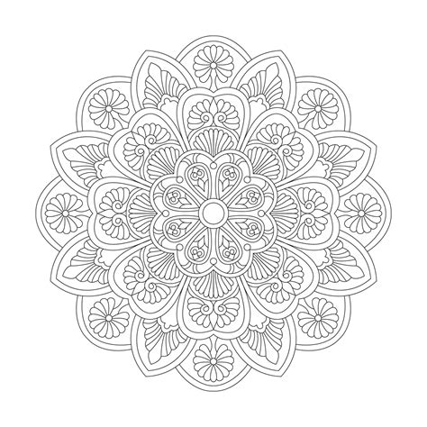 Mystical Abstract Mandala Coloring Book Page For Kdp Book Interior