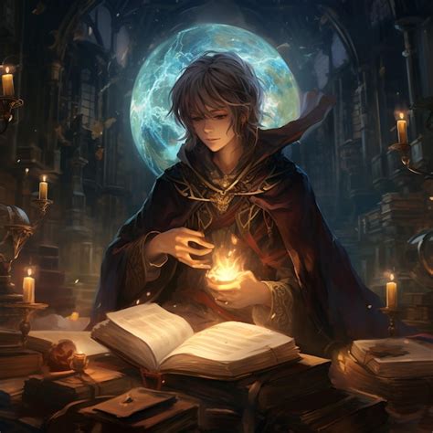 Anime Mage Boy Premium Ai Generated Image
