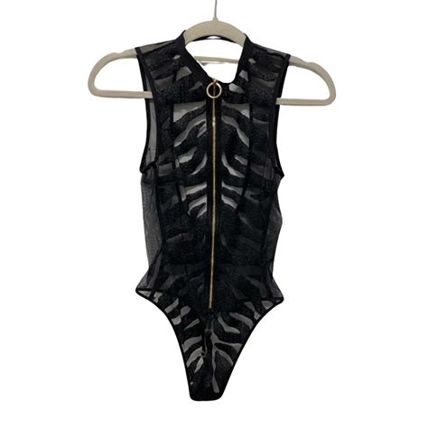 Honey Birdette Womens Bodysuit Size Xxs Black S