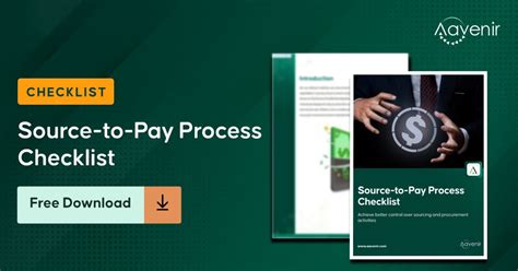 Source To Pay Process Checklist Aavenir
