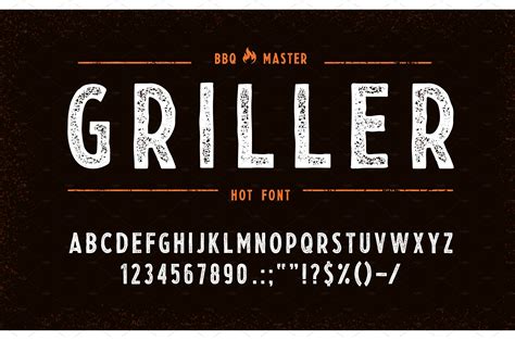 Bbq Grill Font Barbecue Type Illustrations ~ Creative Market