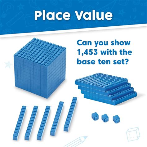 Hand2mind Plastic Interlox Base Ten Blocks Classroom Set Connecting
