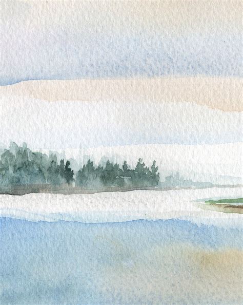 Watercolor Landscape Printable Set Of 3 Prints Horizontal Etsy