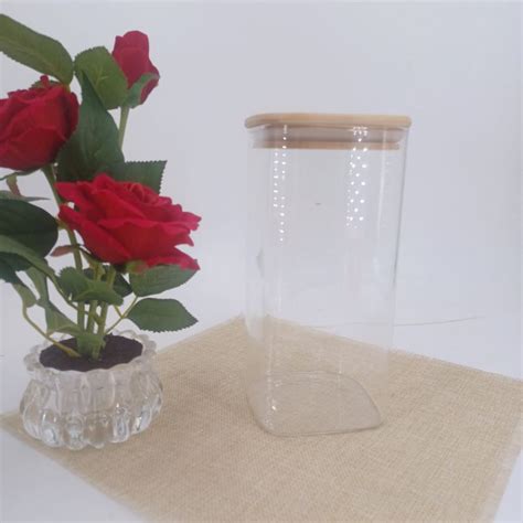 Jual Toples Kaca Tutup Kayu Toples Kaca Aesthetic Toples Kaca Kedap Udara Toples Kaca