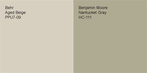 Behr Aged Beige Vs Benjamin Moore Nantucket Gray Comparison