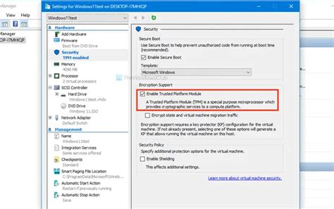 How To Enable TPM In Hyper V To Install Windows