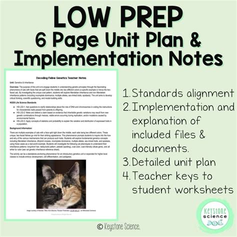 Cat Coat Genetics Unit Plan Phenomena Based Mendelian Inheritance Ngss Steels