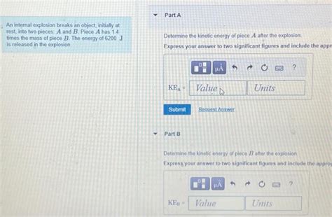 Solved An Internal Explosion Breaks An Object Initially At Chegg