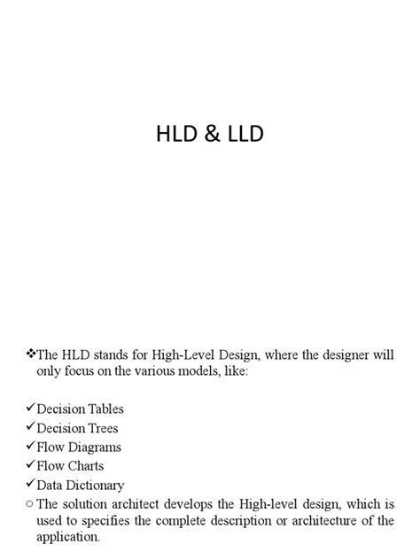 Hld And Lld An Overview Of High Level Design And Low Level Design In