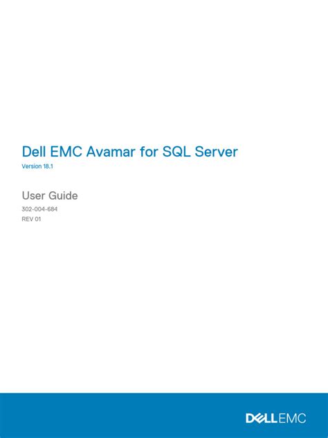 Dell Emc Avamar For Sql Server Download Free Pdf Microsoft Sql Server Desktop Virtualization