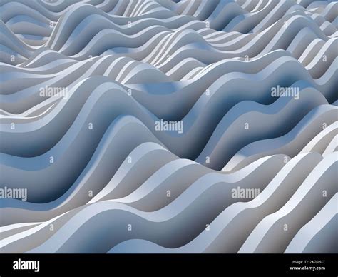 Abstract Digital Graphic Background With White Wavy Parametric Structure Installation 3d