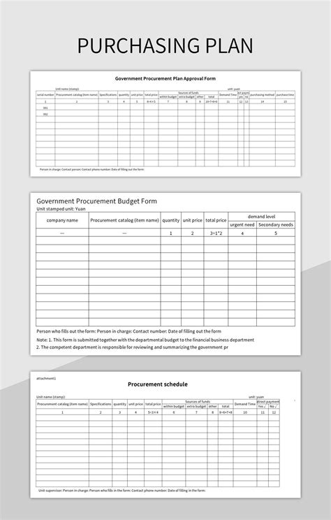 Purchasing Plan Excel Template And Google Sheets File For Free Download Slidesdocs