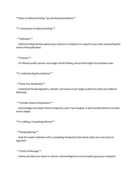 Editorial Writing Notes Tips Download Free Pdf Critical Thinking Human Communication