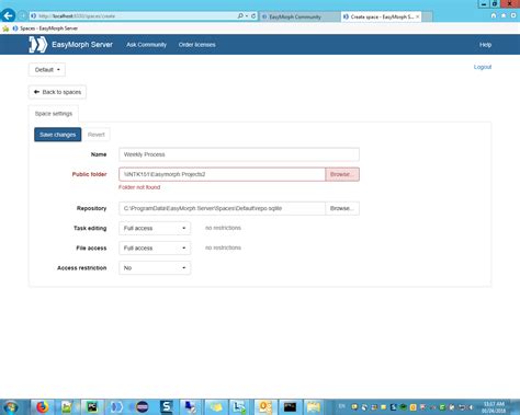 Em Server Network Drive Not Found As The Space Public Folder Server Easymorph Community