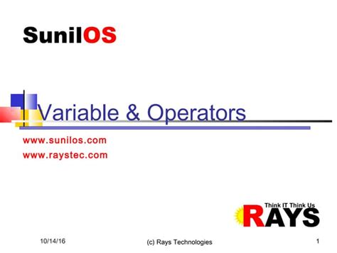 C Variables And Operators Ppt