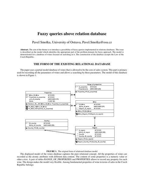 Pdf Fuzzy Queries Above Relational Database