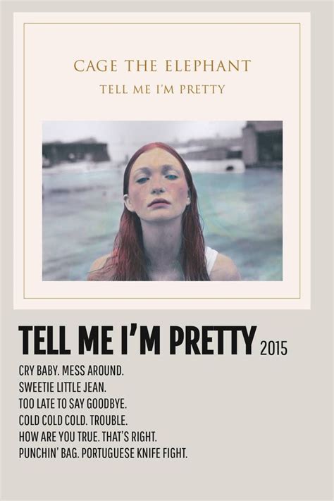 Tell Me Im Pretty Cage The Elephant Minimalist Album Poster Music Poster Album Covers Music
