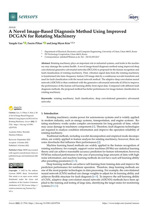 Pdf A Novel Image Based Diagnosis Method Using Improved Dcgan For Rotating Machinery
