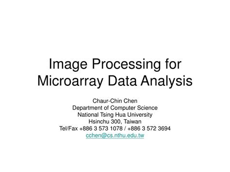 Ppt Image Processing For Microarray Data Analysis Powerpoint Presentation Id4331680