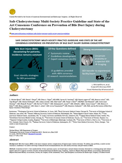 Safe Cholecystectomy Multi Society Practice Guideline And State Of The Art Consensus Conference