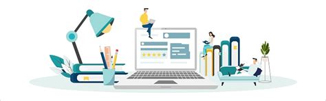 컴퓨터 근처에 앉아 있는 다양한 장치를 가진 캐릭터가 설문조사 양식을 작성하여 긍정적인 5성급 피드백을 제공하고 댓글을 작성합니다 사용자 경험 개념 벡터 일러스트레이션 5에