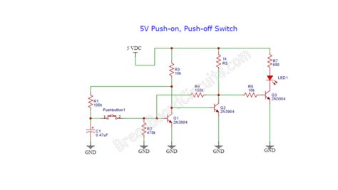V USB Transistor Soft Latch BreadBoardCircuits Com