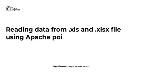 Reading Data From Xls And Xlsx File Using Apache Poi Crazyengineers