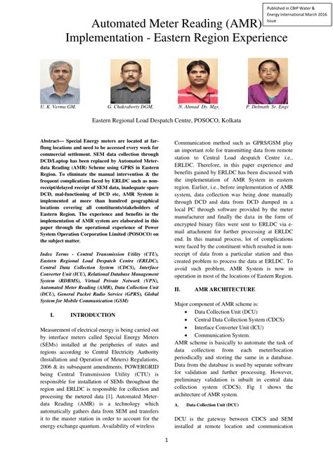 pdf automated meter reading amr implementation eastern region
