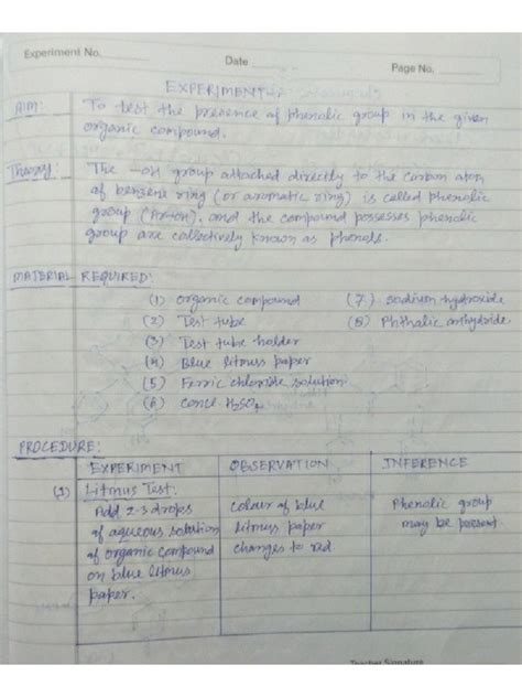 Experiment No Test For Phenolic Group Pdf