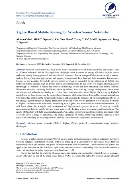 Pdf Zigbee Based Mobile Sensing For Wireless Sensor Networks