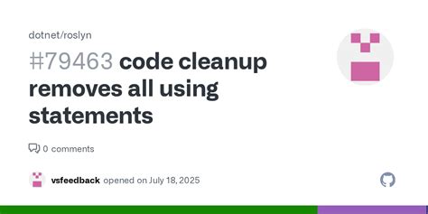Code Cleanup Removes All Using Statements · Issue 79463 · Dotnet