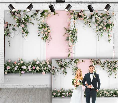 8x6ft Wedding Flowers Backdrop Floral Bridal Shower Backdrops For