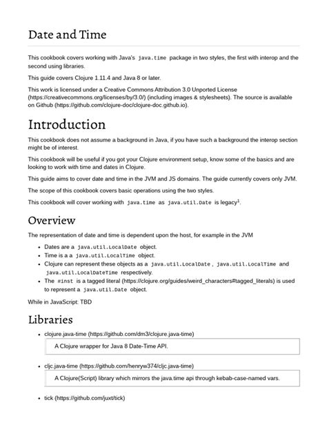 Clojure Guides Date And Time Pdf Clojure Parsing