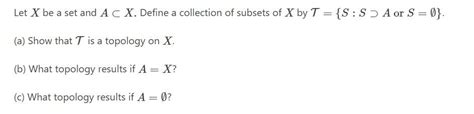 Solved Let X Be A Set And AX Define A Collection Of Chegg Com