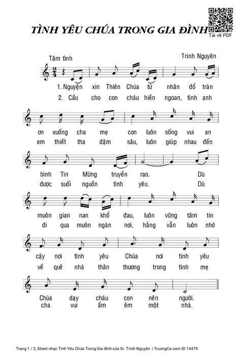 Sheet T Nh Y U Ch A Trong Gia Nh Pdf Lyrics Chords