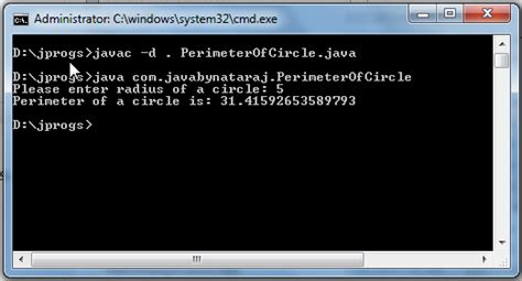 Java Program To Find Perimeter Of A Circle Javabynataraj