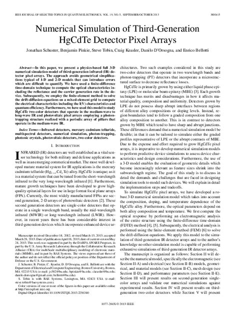 Pdf 3d Simulation Of Hgcdte Detector Arrays