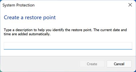 how to create system restore point in windows 11
