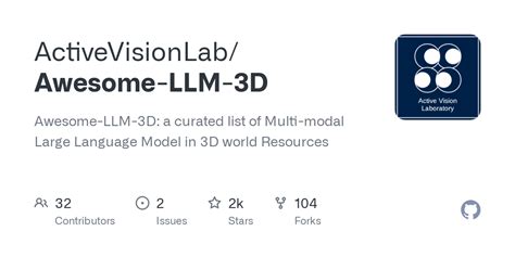 Github Activevisionlab Awesome Llm 3d Awesome Llm 3d A Curated List Of Multi Modal Large