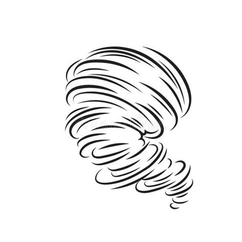 Tornado Line Icon Spiral Whirlwind And Hurricane Stock Vector Illustration Of Climate