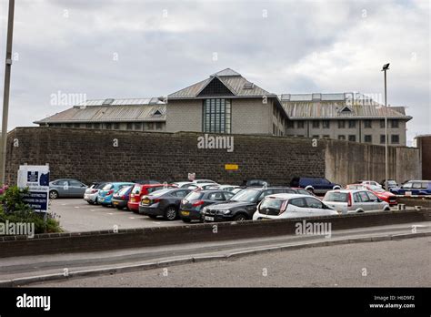 Main Detention Wings Wall And Staff Car Park Hmp Cardiff Prison Cardiff