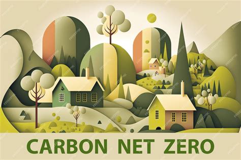 Premium Photo Carbon Net Zero Decarbonization Net Zero Emissions Surreal Modern Landscape
