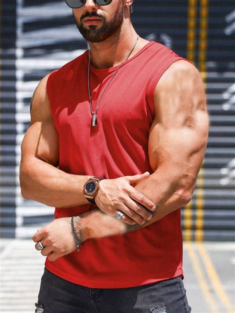 Sommer ärmelloses Oberteil Seide T Shirt Herren Outdoor Fitness Schnelltrocknend Tank Top