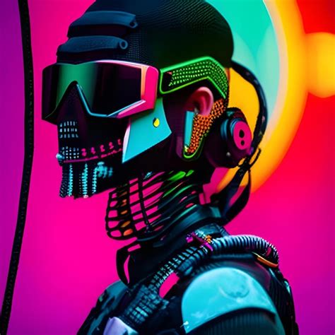 Premium Ai Image A Robot Wearing A Helmet And Goggles With The Word Robot On It
