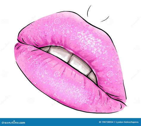 Lip Gloss Open And Closed With Brush Bright Pink Color Isolated On White Background Vector