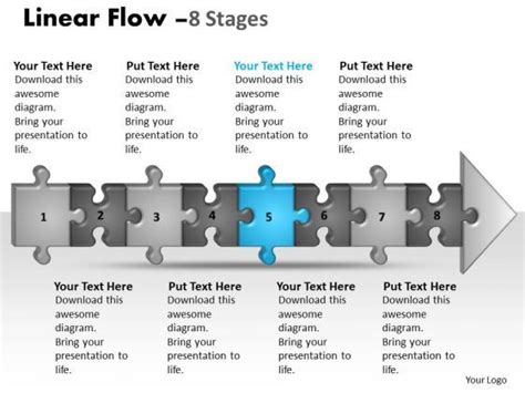 Strategy Ppt Theme Linear Flow Stages Style Business PowerPoint Image