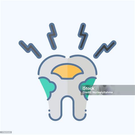 아이콘 썩은 이빨 치과 의사 기호와 관련이 있습니다 낙서 스타일 심플한 디자인 편집 가능 간단한 일러스트레이션 0명에 대한 스톡
