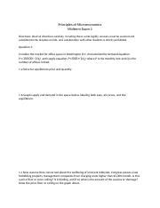 Econ Midterm Principles Of Microeconomics Midterm Exam Directions Read All Directions